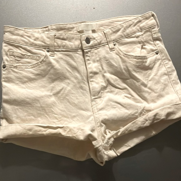 H&M | Shorts | Hm White Cut Off Jean Shorts | Poshmark